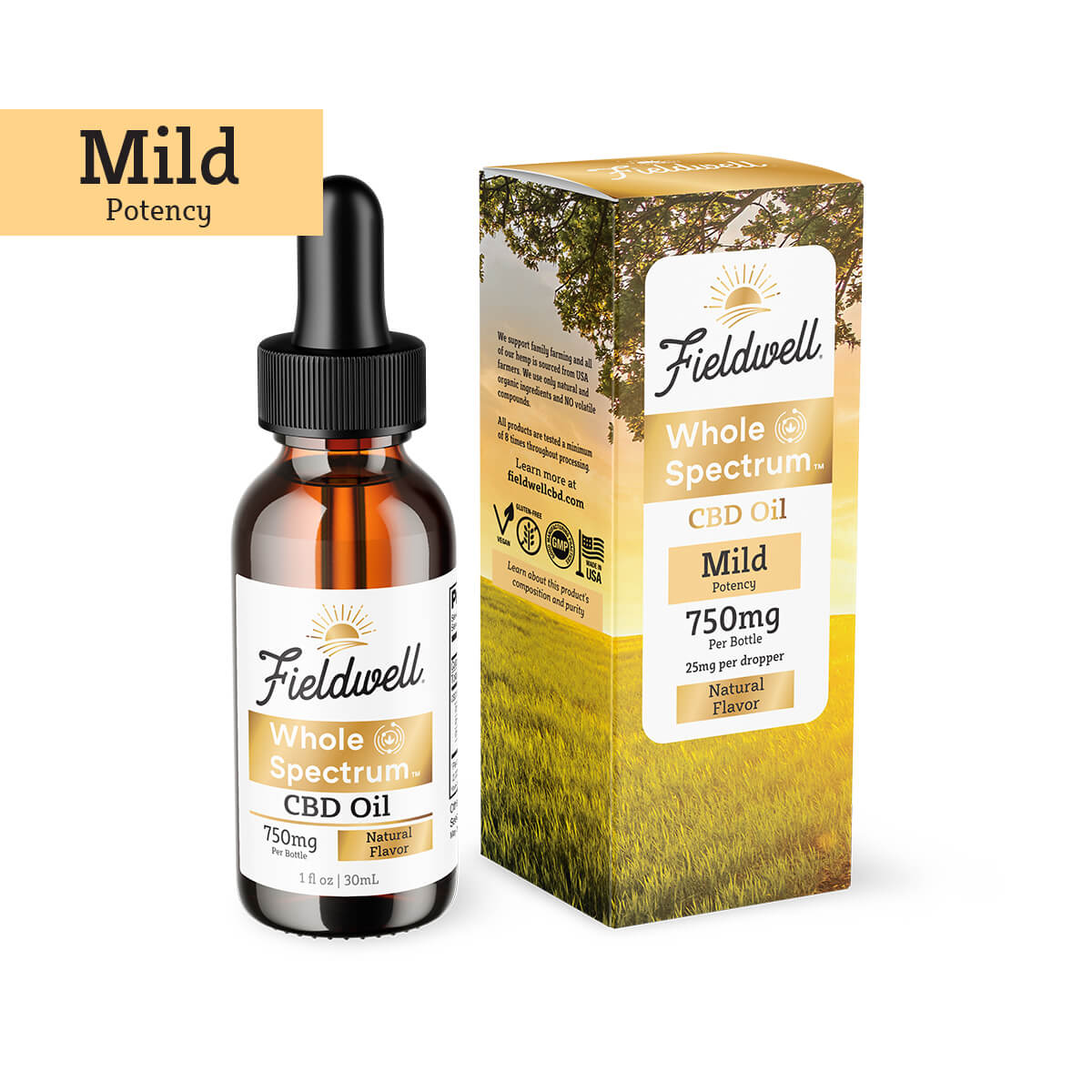 Whole Spectrum™ CBD Oil - Mild - 750mg - Natural Flavor | Fieldwell CBD ...